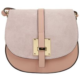 CLUTY Damen Umh&auml;ngetasche echt Leder, Made in Italy rosa