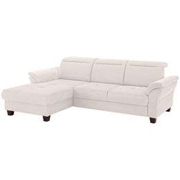 Home Affaire Ecksofa &raquo;Solvei L-Form&laquo; mit Recamierenabschlu&szlig; und Sitztiefenverstellung beige Struktur (100% Polyester);Luxus-Microfaser Lederoptik (100