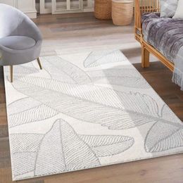 Carpet City Teppich &raquo;LOUNGE 0629&laquo; rechteckig 15 mm H&ouml;he Kurzflor-Teppich Modern, Hoch-Tief-Struktur, Wohnzimmer, Schlafzimmer grau Obermaterial: 100% Polyester
