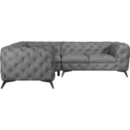 Home Affaire Chesterfield-Sofa &raquo;Ecksofa GLYNIS L-Form mit Wellenunterfederung, Ma&szlig;e B/T/H 264/204/75cm&laquo; aufw&auml;ndige Knopfheftung, moderne Chesterfield 