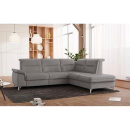 Sit & More sit&more Ecksofa &raquo;Astoria L-Form&laquo; wahlweise mit motorischer Relaxfunktion grau 35000