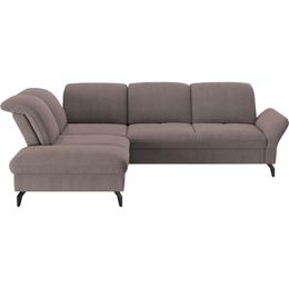 Sit & More sit&more Ecksofa &raquo;Leandro L-Form&laquo; Wahlweise mit Bett-, Kopfteil - und Armlehnfunktion, sowie Stauraum grau 90% Polyester, 10% Polyamid