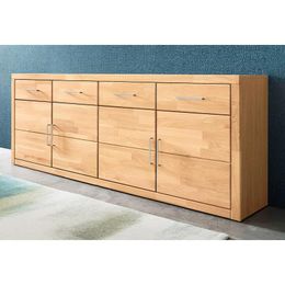 OTTO home Sideboard &raquo;Trondheim,200 cm breit,42 cm tief, Fronten Holzmassiv, Metallgriffe&laquo; Korpus aus Holzwerkstoff,4 T&uuml;ren, 4 Schubladen, insgesamt 8 