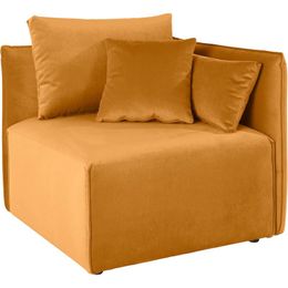 OTTO home Sofa-Eckelement &raquo;N&ouml;re&laquo; Modul - zum Zusammenstellen; in vielen Bezugsqualit&auml;ten und Farben gold Samtoptik (100% Polyester);Struktur (100% 