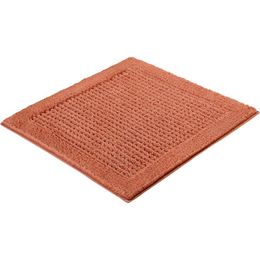 Kleine Wolke Badematte &raquo;Net&laquo; H&ouml;he 17 mm rutschhemmend beschichtet fu&szlig;bodenheizungsgeeignet Badteppich, Uni Farben, rutschhhemmend orange Baumwolle