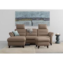 Sit & More sit&more Ecksofa &raquo;Mellum L-Form&laquo; Federkern, wahlweise mit Bettfunktion, Bettkasten und Armteilfunktion braun 100% Polyester