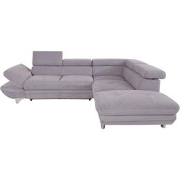 COTTA Ecksofa &raquo;Enterprise L-Form&laquo; mit Arm- & Kopfteilverstellung, wahlweise mit Bettfunktion grau Struktur (100% Polyester );Chenille (90% Polyester; 