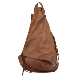 Samantha Look Damen Cityrucksack echt Leder, Made in Italy braun B/H/T: 30cm x 25cm x 10cm, onesize