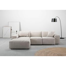 Home Affaire Ecksofa &raquo;Glimminge L-Form auch in Breitcord, Feincord + Easy care-Bezug,&laquo; Breite 264, Zierkissen beige 100% Polyester