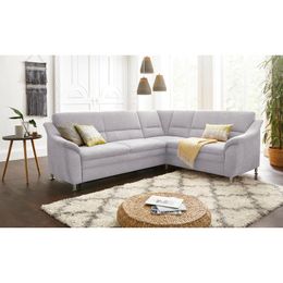 Sit & More sit&more Ecksofa &raquo;Cardoso L-Form&laquo; mit Federkern, wahlweise mit Bettfunktion und Schubkasten silber Flachgewebe (100% Polyester);Struktur (100% 