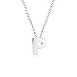 Elli Damen Kette mit Anh&auml;nger &raquo;Buchstabe P Initialen Trend Minimal 925 Silber&laquo;