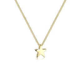 Elli Damen Kette mit Anh&auml;nger &raquo;Stern Schlicht Basic 925 Silber&laquo; gold