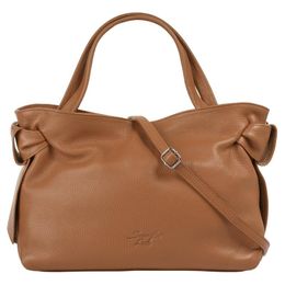 Samantha Look Damen Henkeltasche echt Leder, Made in Italy braun