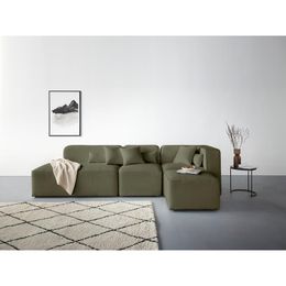 Home Affaire Ecksofa &raquo;Sundstrup L-Form&laquo; Modulserie, individuelle Zusammenstellung gr&uuml;n 93% Polyester, 6% Acryl, 1% Baumwolle