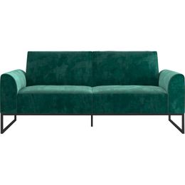 CosmoLiving by Cosmopolitan Schlafsofa &raquo;Adley&laquo; Veloursstoff, Schlaffunktion, R&uuml;ckenlehne 2-teilig, Sitzh&ouml;he 47,5 cm gr&uuml;n Veloursstoff 100% Polyester