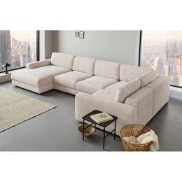 Home Affaire Wohnlandschaft &raquo;Bloomfield, Mega Polsterecke, Breite 390cm, viel Platz, U-Form&laquo; In verschiedenen Gr&ouml;&szlig;en bestellbar beige 92% Polyester 8%