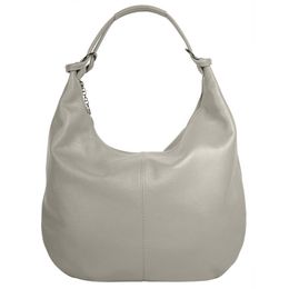 CLUTY Damen Shopper echt Leder, Made in Italy grau