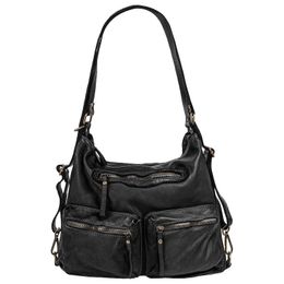 Samantha Look Damen Shopper echt Leder, Made in Italy schwarz