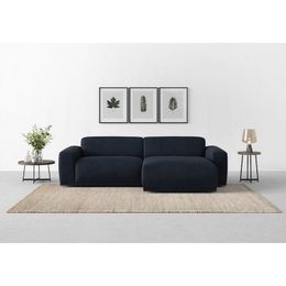 Trendmanufaktur Ecksofa &raquo;Braga, mit hochwertigem Kaltschaum, L-Form, in Cord erh&auml;ltlich&laquo; modernes Sofa, Couch mit hohem Sitzkomfort, 255/72/160 cm (B/
