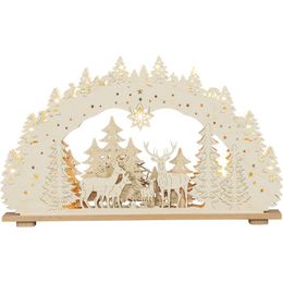 SAICO Original LED Schwibbogen &raquo;3D-Lichterbogen, Waldidylle&laquo; Premium LED-Beleuchtung, warmwei&szlig;, BxHxT: 66x39x6 cm Holz teilmassiv