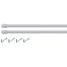 GOOD LIFE Vitragenstange &raquo;Vita&laquo; &Oslash; 11 mm 1 l&auml;ufig-l&auml;ufig ausziehbar silber Kunststoff, Metall