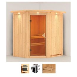 Karibu Sauna &raquo;Tomke&laquo; Set, Ofen 3,6 kW intgr. Strg beige