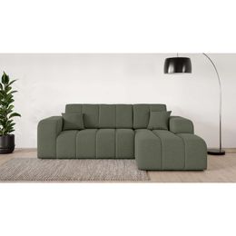 OTTO home Ecksofa &raquo;CASSY L-Form, Schlafsofa mit Bettkasten, Ma&szlig;e B/T/H: 245/165/88 cm&laquo; mit 2 R&uuml;ckenkissen, Recamiere rechts oder links bestellbar gr&uuml;n