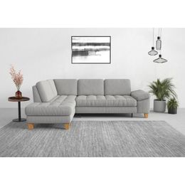 Sit & More sit&more Ecksofa &raquo;Westham L-Form&laquo; mit Ottomane, mit oder ohne Bettfunktion, Bettkasten, Verstellung silber 90% Polyester 10%Polyamid