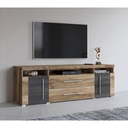 OTTO home Lowboard &raquo;Roger,Breite 182 cm, stilvolle TV-Kommode, 2T&uuml;ren 2 Schubladen&laquo; TV-Schrank mit viel Stauraum, TV-Board braun FSC -zertifizierter 