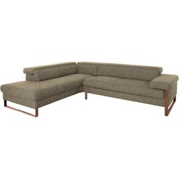 W.Schillig Ecksofa &raquo;finn, Designsofa mit tollem Sitzkomfort, bequem, L-Form&laquo; German Design Award 2016, Fu&szlig;gestell Nussbaum natur, Breite 281 cm 