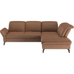 Sit & More sit&more Ecksofa &raquo;Leandro L-Form&laquo; Wahlweise mit Bett-, Kopfteil - und Armlehnfunktion, sowie Stauraum braun 100% Polyester