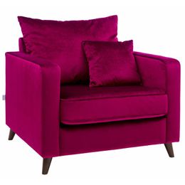 Home Affaire Sessel &raquo;Renesse&laquo; lose Kissen, Keder an Sitzkissen rot Luxus-Microfaser ALTARA NUBUCK (100% Polyester);Samtvelours 100% Polyester