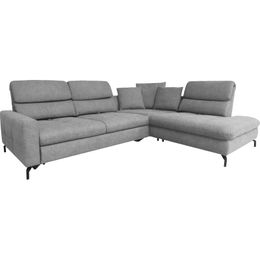 Alina Ecksofa &raquo;Louis&laquo; Breite 286 cm, R&uuml;ckenlehnenverstellung, wahlweise mit Bettfunktion grau Struktur fein TCM (100% Polyester)