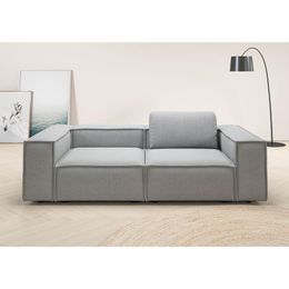 Home Affaire 2-Sitzer &raquo;Watertown, modernes Sofa 246 cm breit, auch in Feincord&laquo; stilvolles Sofa f&uuml;r 2 Personen mit extra breiter Sitzfl&auml;che grau 100% 