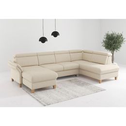 Home Affaire Wohnlandschaft &raquo;Glendale, U-Form&laquo; inkl. Kopfteilverstellung, wahlweise mit Vorziehsitz und Bettkasten 100% Polyester