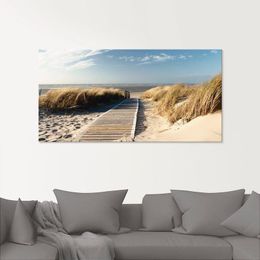 Artland Glasbild &raquo;Nordseestrand auf Langeoog - Steg&laquo; Strand 1 Stk. tlg. in verschiedenen Gr&ouml;&szlig;en beige Glas