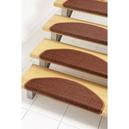 Dekowe Stufenmatte &raquo;Mara S2&laquo; halbrund 5 mm H&ouml;he 100% Sisal, gro&szlig;e Farbauswahl, selbstklebend, auch als Set 15 St&uuml;ck orange Sisal