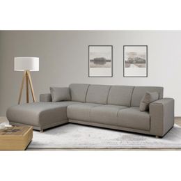 Home Affaire Ecksofa &raquo;LEMPS wahlweise Recamiere links oder rechts L-Form&laquo; incl. Zierkissen, Stellma&szlig;e 297x162 cm grau 100% Polyester