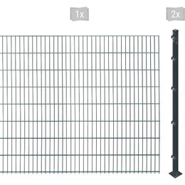 Arvotec Doppelstabmattenzaun &raquo;ESSENTIAL 163 zum Aufschrauben&laquo; Zaunh&ouml;he 163 cm, Zaunl&auml;nge 2 - 60 m grau Kunststoff, Stahl