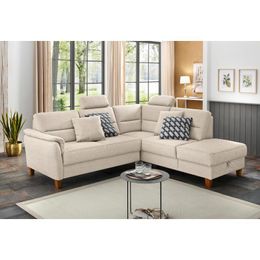 Home Affaire Ecksofa &raquo;Palmera L-Form, B: 236 cm&laquo; optional Bettfunktion & Bettkasten, Federkern beige 100% Polyester;Struktur (100% Polyester);Luxus-