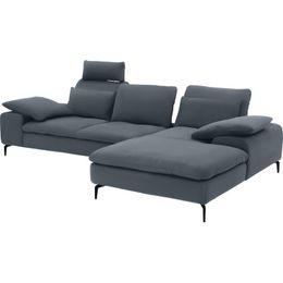 W.Schillig Ecksofa &raquo;valentinoo, Designsofa, bequem, elegant und zeitlos, L-Form&laquo; inklusive Hocker, mit Sitztiefenverstellung, Breite 299 cm blau 