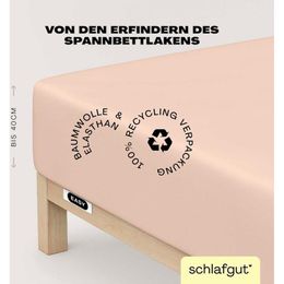 Schlafgut Spannbettlaken &raquo;EASY Jersey Elasthan Boxspring&laquo; MADE IN GREEN by OEKO-TEX rot Jersey, Obermaterial: 95% Baumwolle, 5% Elasthan