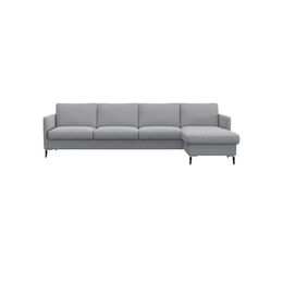 FLEXLUX Ecksofa &raquo;Fiore, L-Form, bequem und komfortabel durch hochwertigem Sitzaufbau&laquo; schmale Armlehnen, Kaltschaum, F&uuml;&szlig;e Alu+schwarz grau