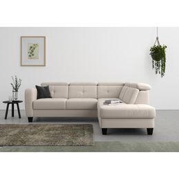 Sit & More sit&more Ecksofa &raquo;Belluci L-Form&laquo; inklusive Federkern, wahlweise mit Bettfunktion und Bettkasten grau
