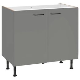 Optifit Sp&uuml;lenschrank &raquo;Elga&laquo; mit Soft-Close-Funktion, h&ouml;henverstellbaren F&uuml;&szlig;en, Breite 90 cm grau Holzwerkstoff