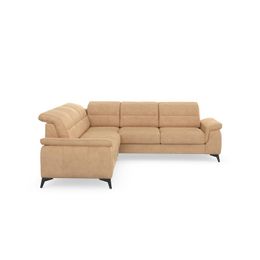 Sit & More sit&more Ecksofa &raquo;Sinatra L-Form&laquo; optinal mit Kopfteilverstellung und Armteilfunktion, Metallf&uuml;&szlig;e braun 100% Polyester