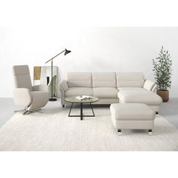Sit & More sit&more Ecksofa &raquo;Grenoble L-Form mit Federkern&laquo; wahlweise mit Bettfunktion, Bettkasten, Arm- und Kopfteilverstellung beige