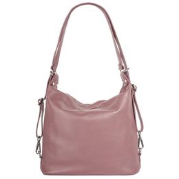 Samantha Look Damen Shopper echt Leder, Made in Italy rosa
