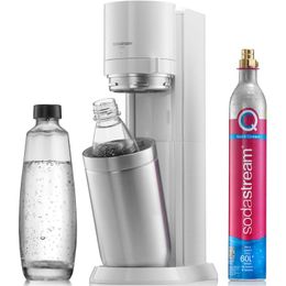 SodaStream Wassersprudler &raquo;DUO&laquo; CO2-Zylinder, 1L Glasflasche, 1L sp&uuml;lmaschinenfeste Kunststoff-Flasche wei&szlig; Kunststoff, geb&uuml;rsteter Edelstahl