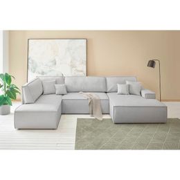 OTTO home Wohnlandschaft &raquo;FINNLEY U-Form XXL 329 cm - OTTO. Verl&auml;ssliche Qualit&auml;t.&laquo; Schlafsofa, Bettkasten, in Boucl&eacute;, Struktur fein und Mega Cord 